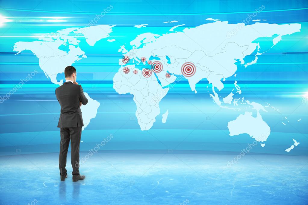 Man looking at map with targets — Stock Photo © peshkov #120280522