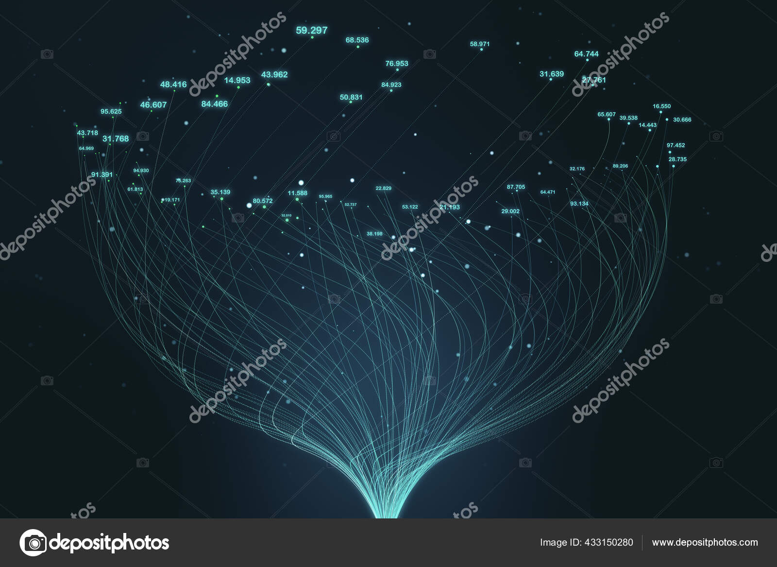 Creative Big Data Digital Lines Form Flower Information Science Concept ...