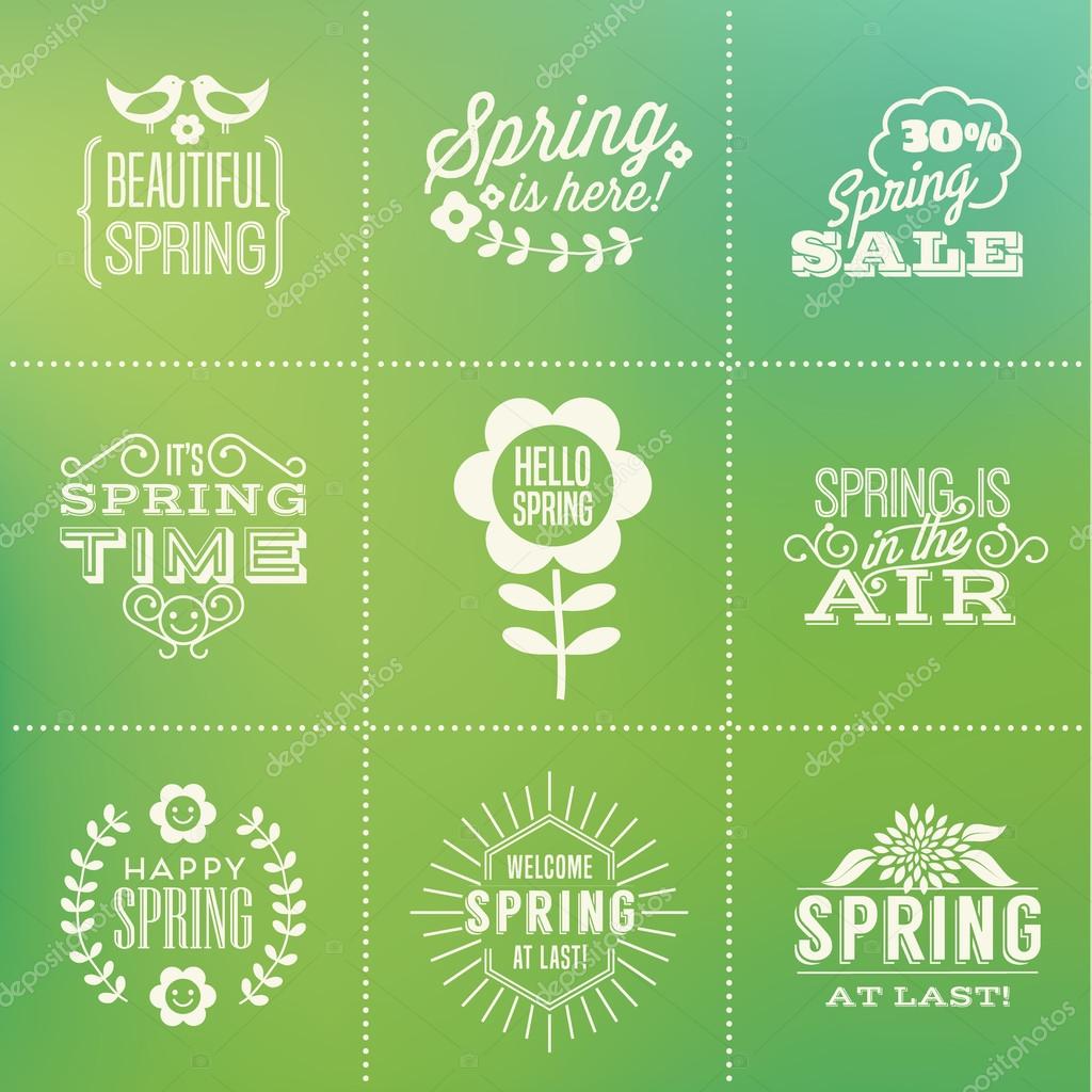 Spring typography design elements Stock Vector Image by ©TeddyandMia ...