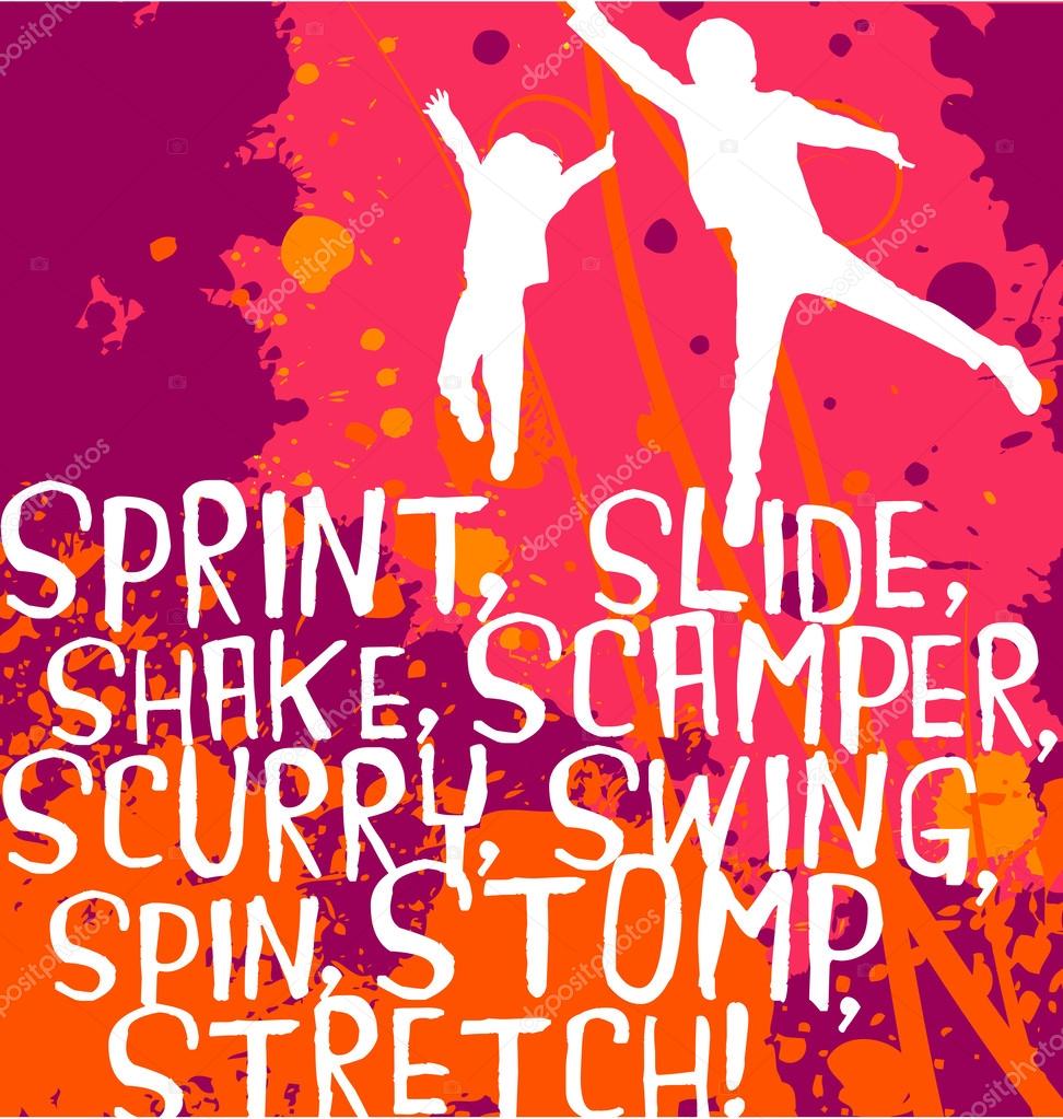 Active kids design with action words — Stock Vector © TeddyandMia #53143203