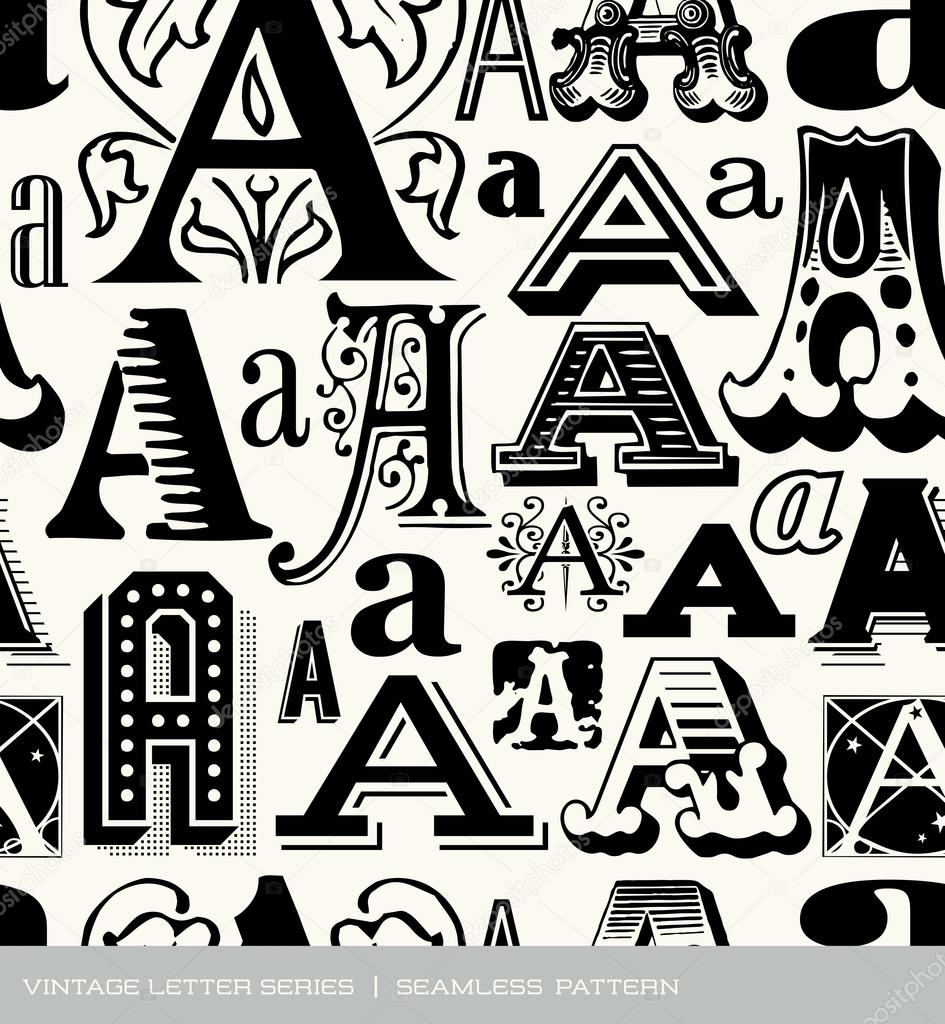 Seamless vintage pattern of the letter a in retro colors Stock Vector ...
