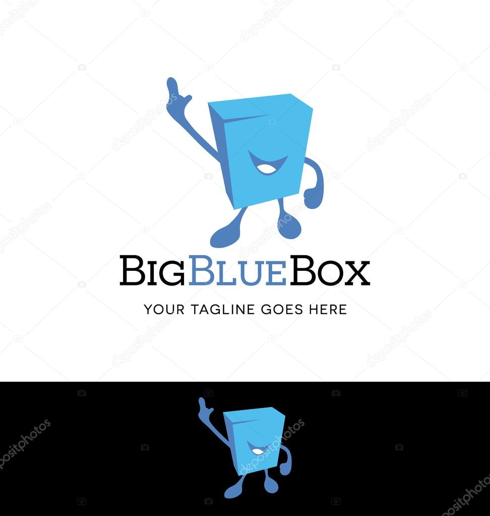 Logo design of a box shape character for business or website Stock ...