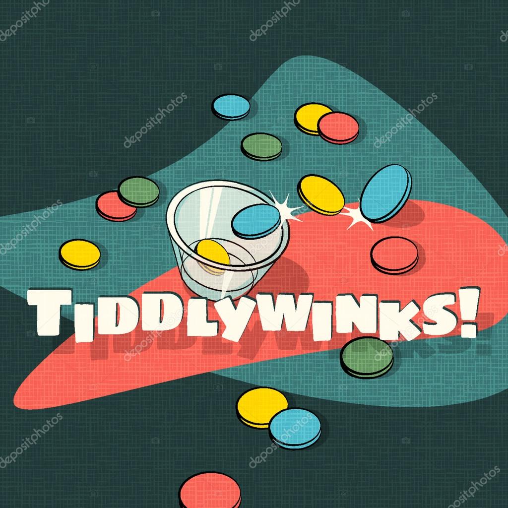Retro illustration of vintage game of tiddlywinks — Stock Vector ...