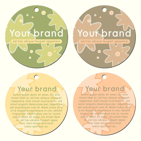 Cute floral round double sided label tag designs for retail Stock ...