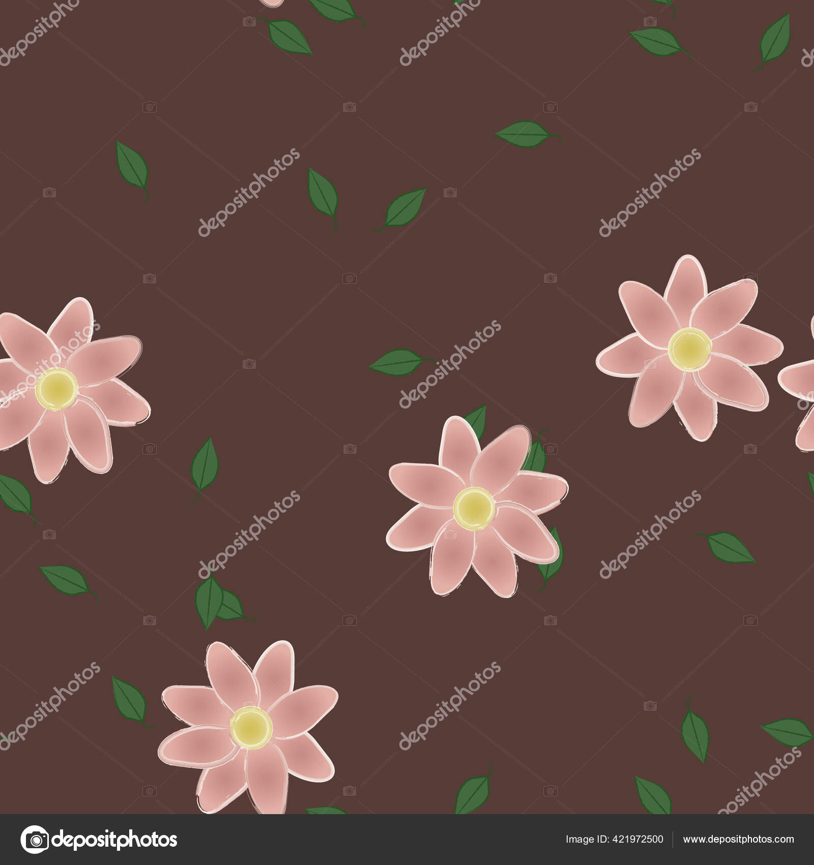 Seamless Flowers Bloom Wallpaper Vector Illustration Beautiful ...