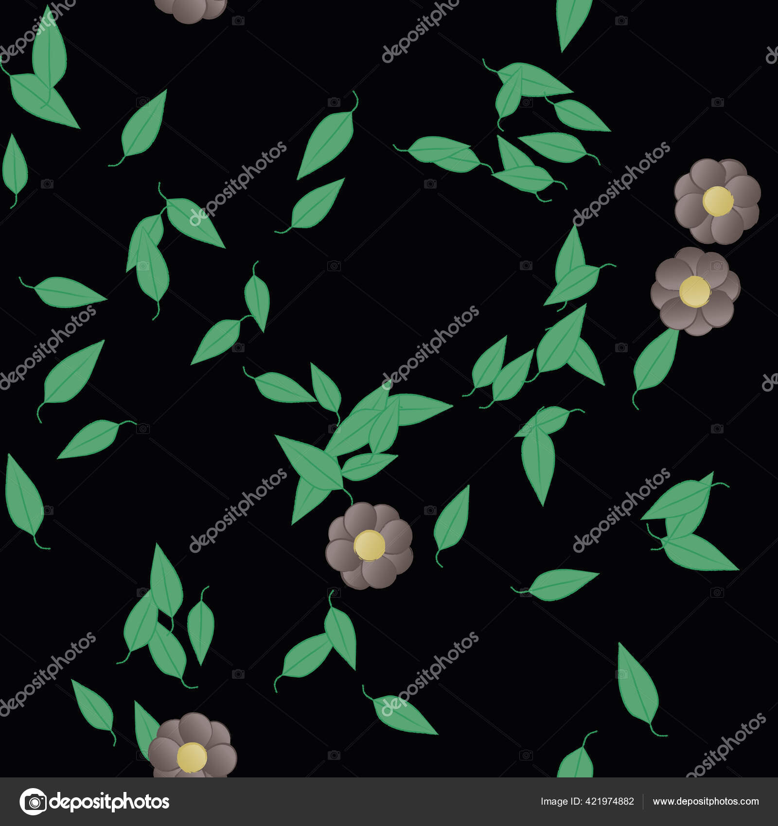 Flowers Bloom Wallpaper Vector Illustration Beautiful Botanical ...
