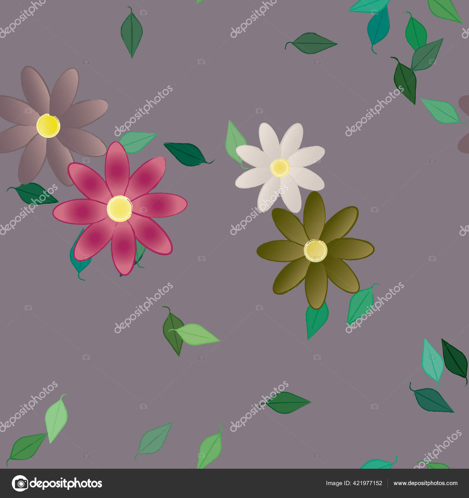 Seamless Flowers Bloom Wallpaper Vector Illustration Beautiful ...