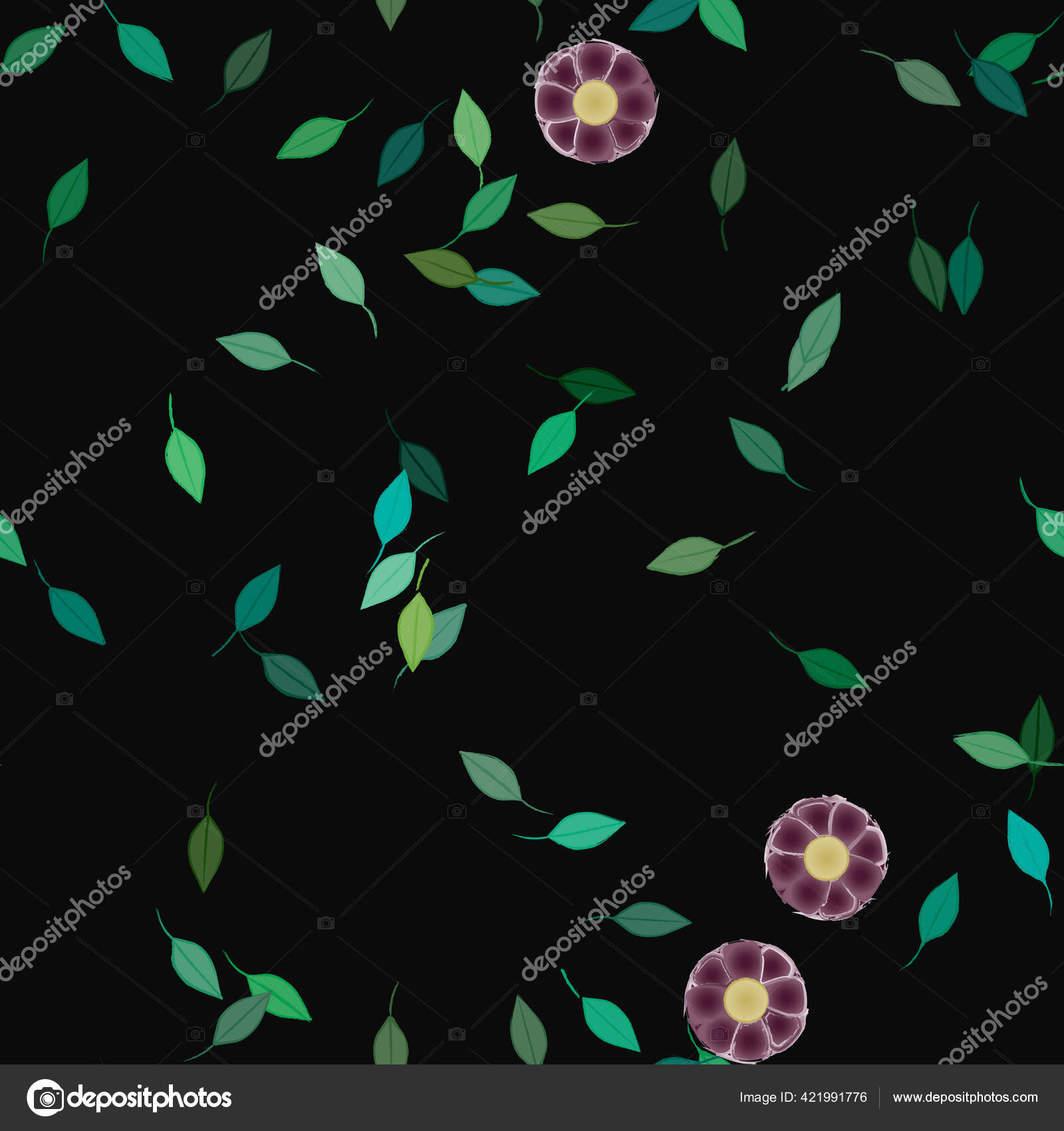 Blossom Foliage Flowers Bloom Wallpaper Vector Illustration Stock ...