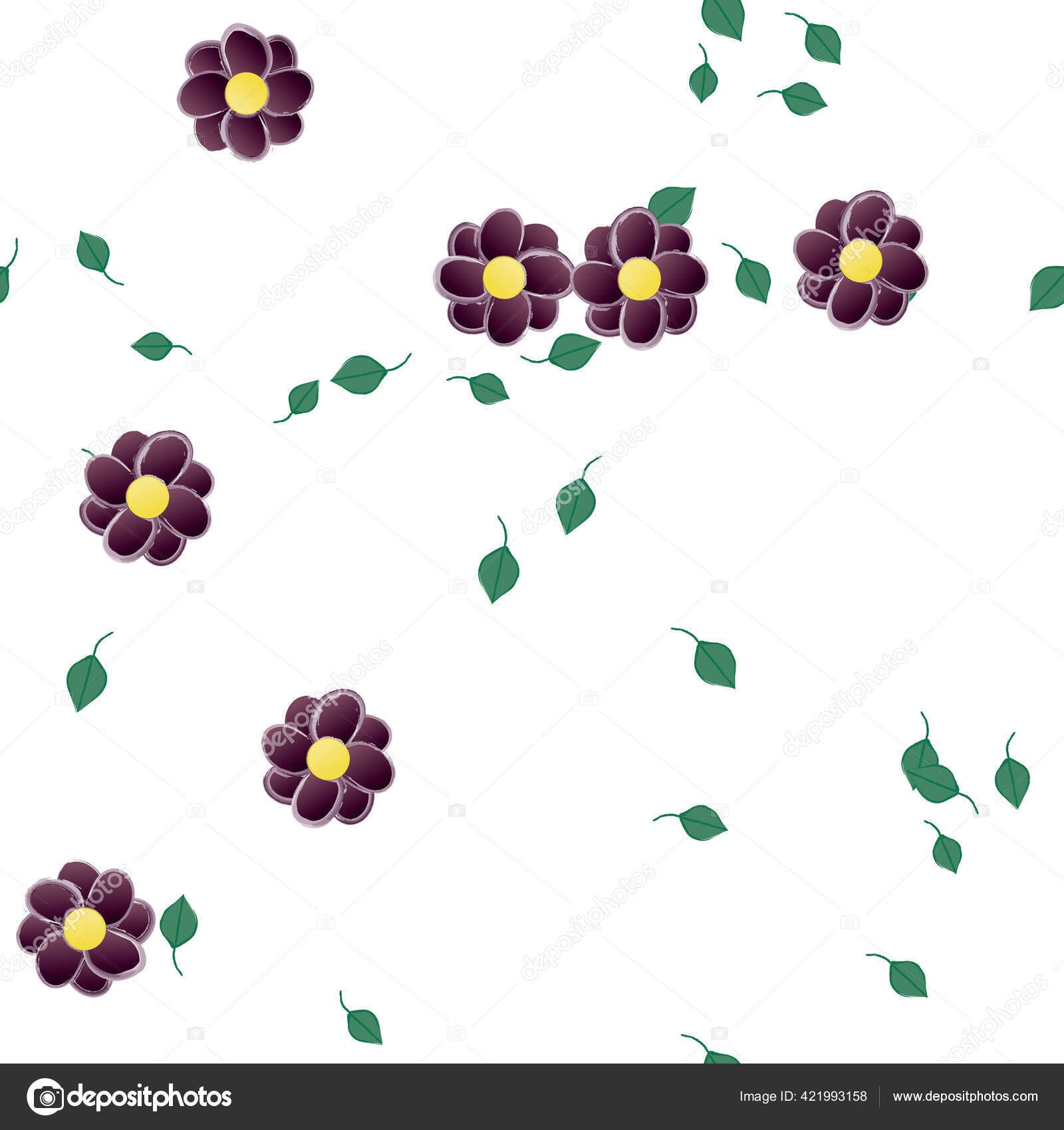 Blossom Foliage Flowers Bloom Wallpaper Vector Illustration Stock ...