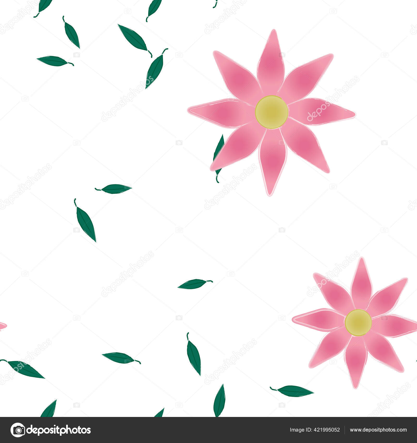 Flowers Bloom Wallpaper Vector Illustration Beautiful Botanical ...