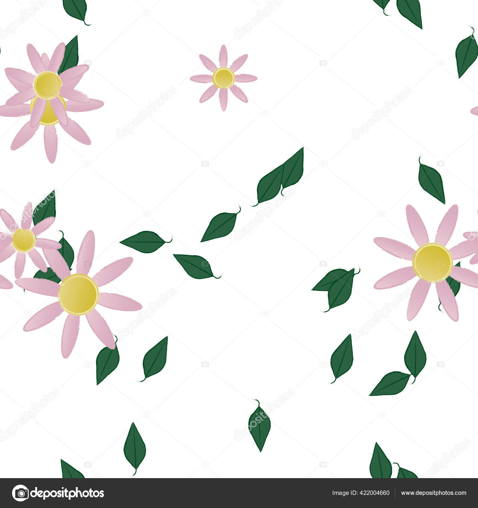 Flowers Bloom Wallpaper Vector Illustration Beautiful Botanical ...