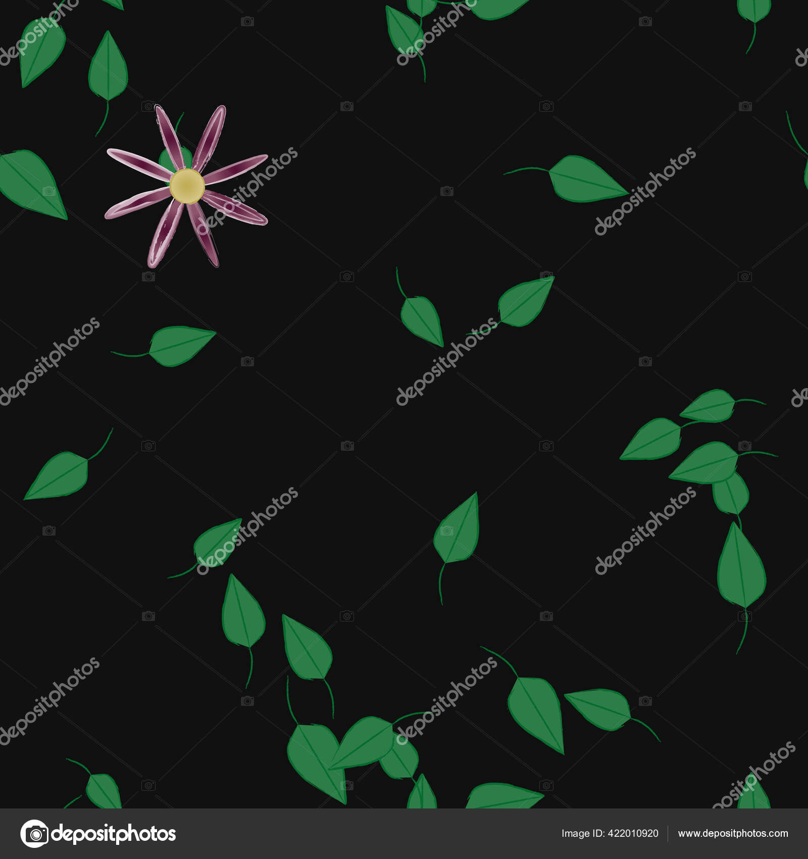 Blossom Foliage Flowers Bloom Wallpaper Vector Illustration Stock ...