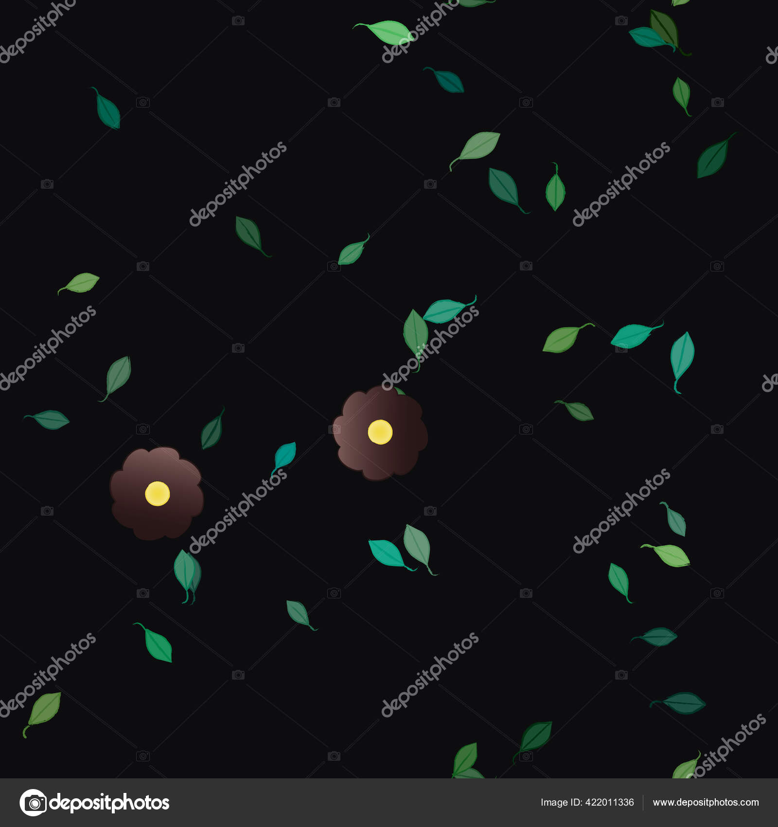 Seamless Flowers Bloom Wallpaper Vector Illustration Beautiful ...