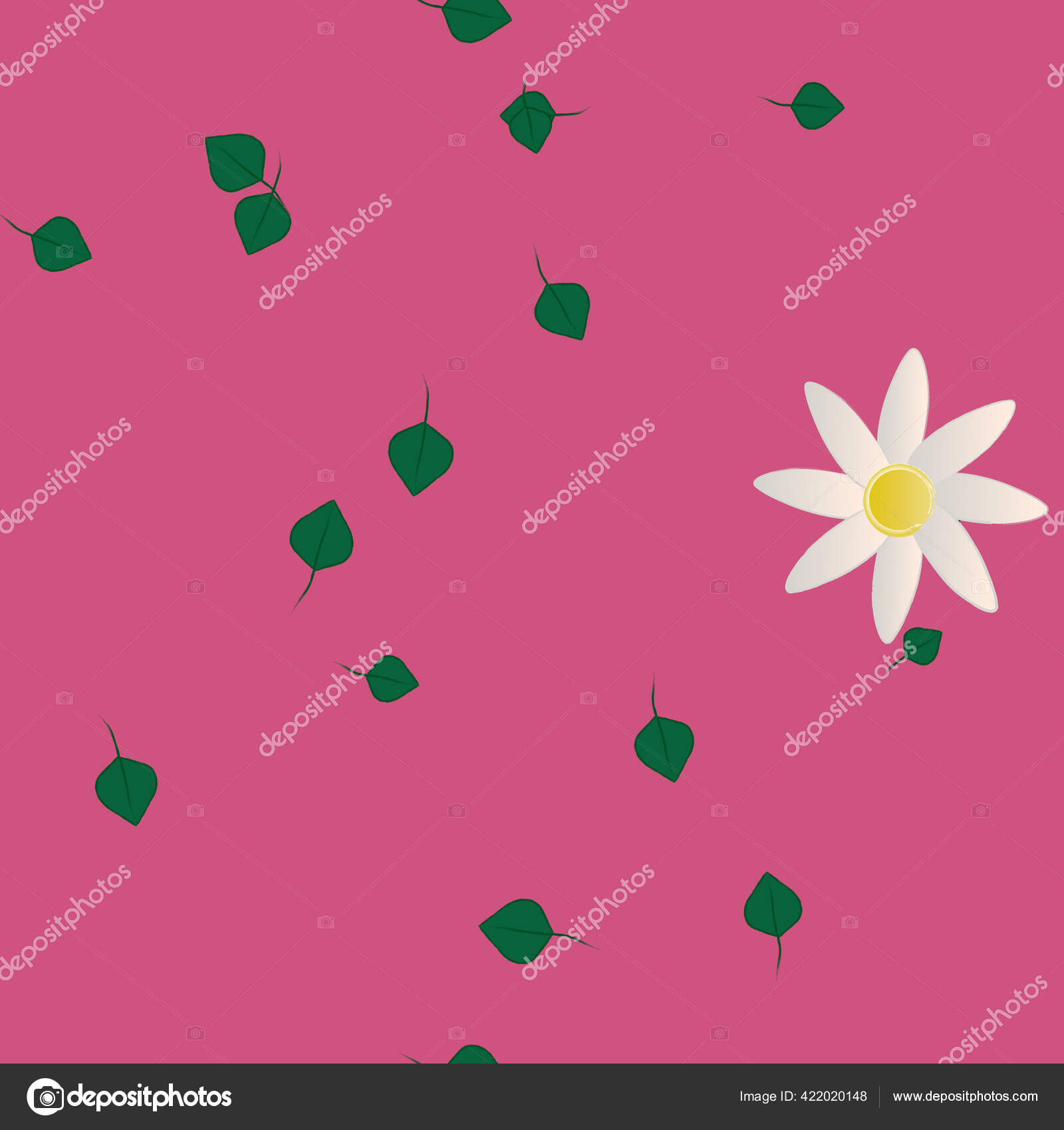 Flowers Bloom Wallpaper Vector Illustration Beautiful Botanical ...