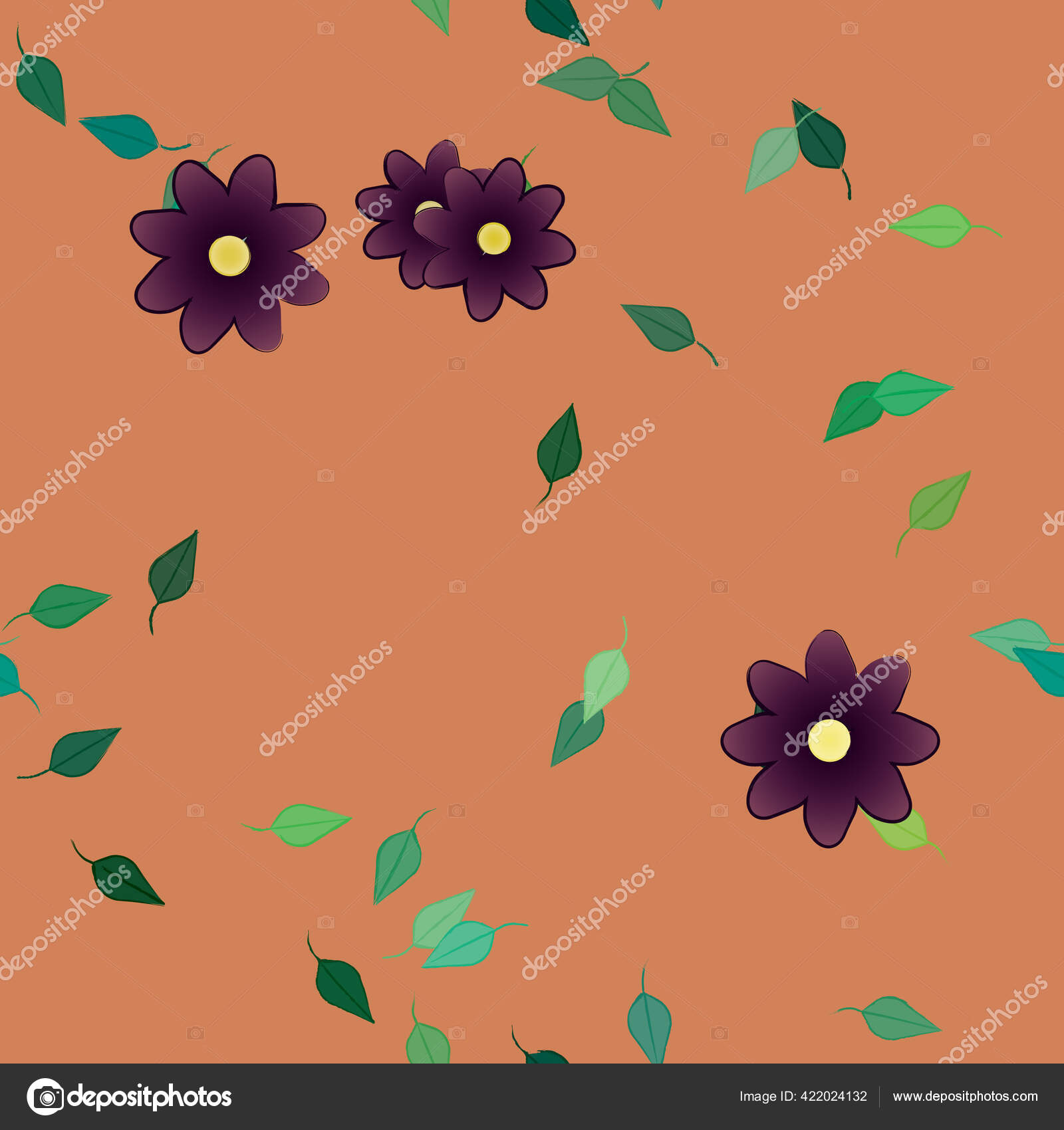 Seamless Flowers Bloom Wallpaper Vector Illustration Beautiful ...