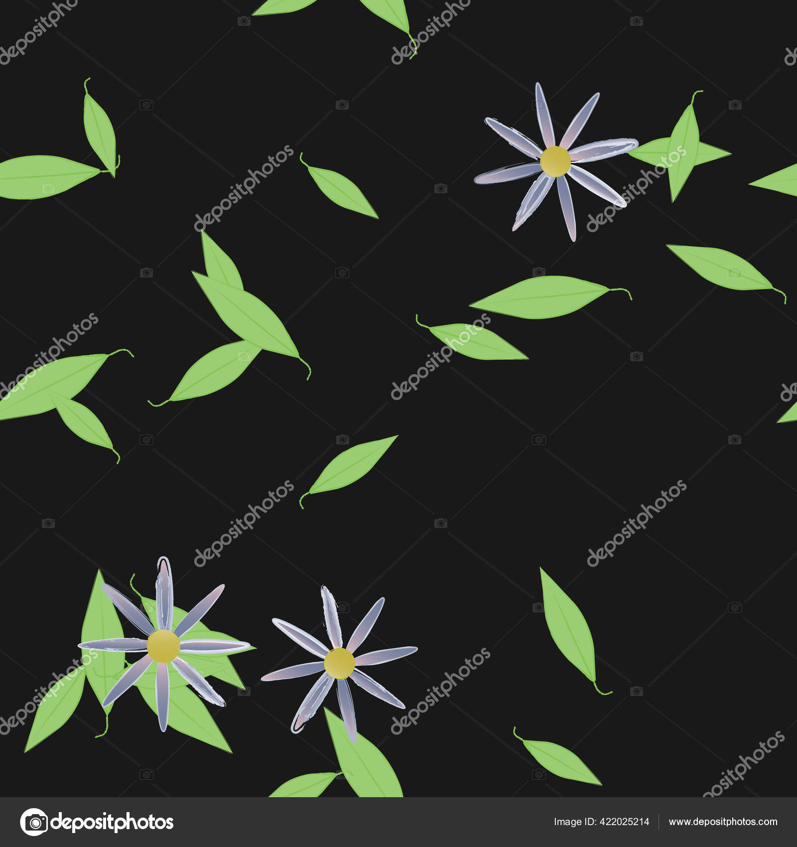 Flowers Bloom Wallpaper Vector Illustration Beautiful Botanical ...
