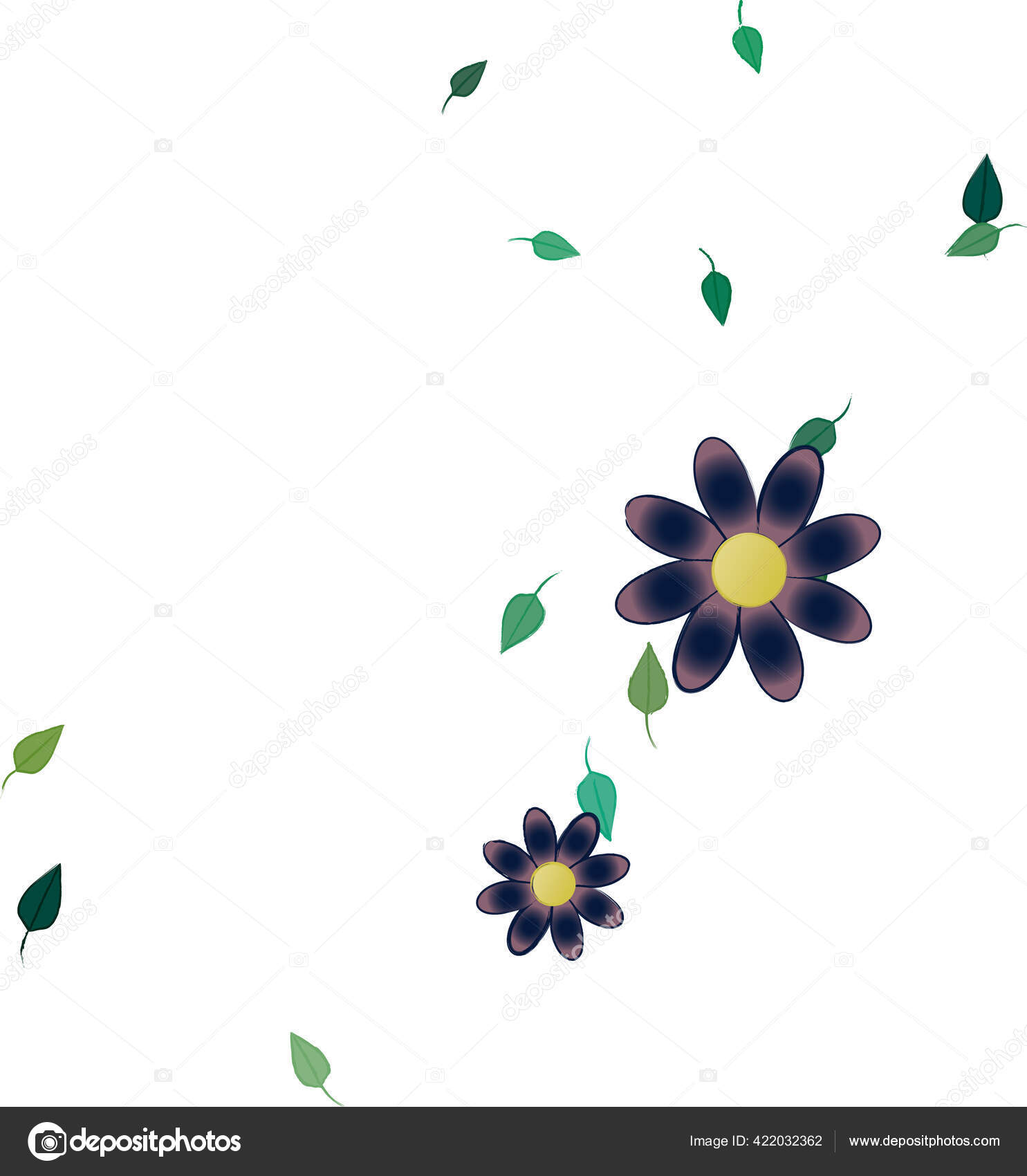 Flowers Bloom Wallpaper Vector Illustration Beautiful Botanical ...