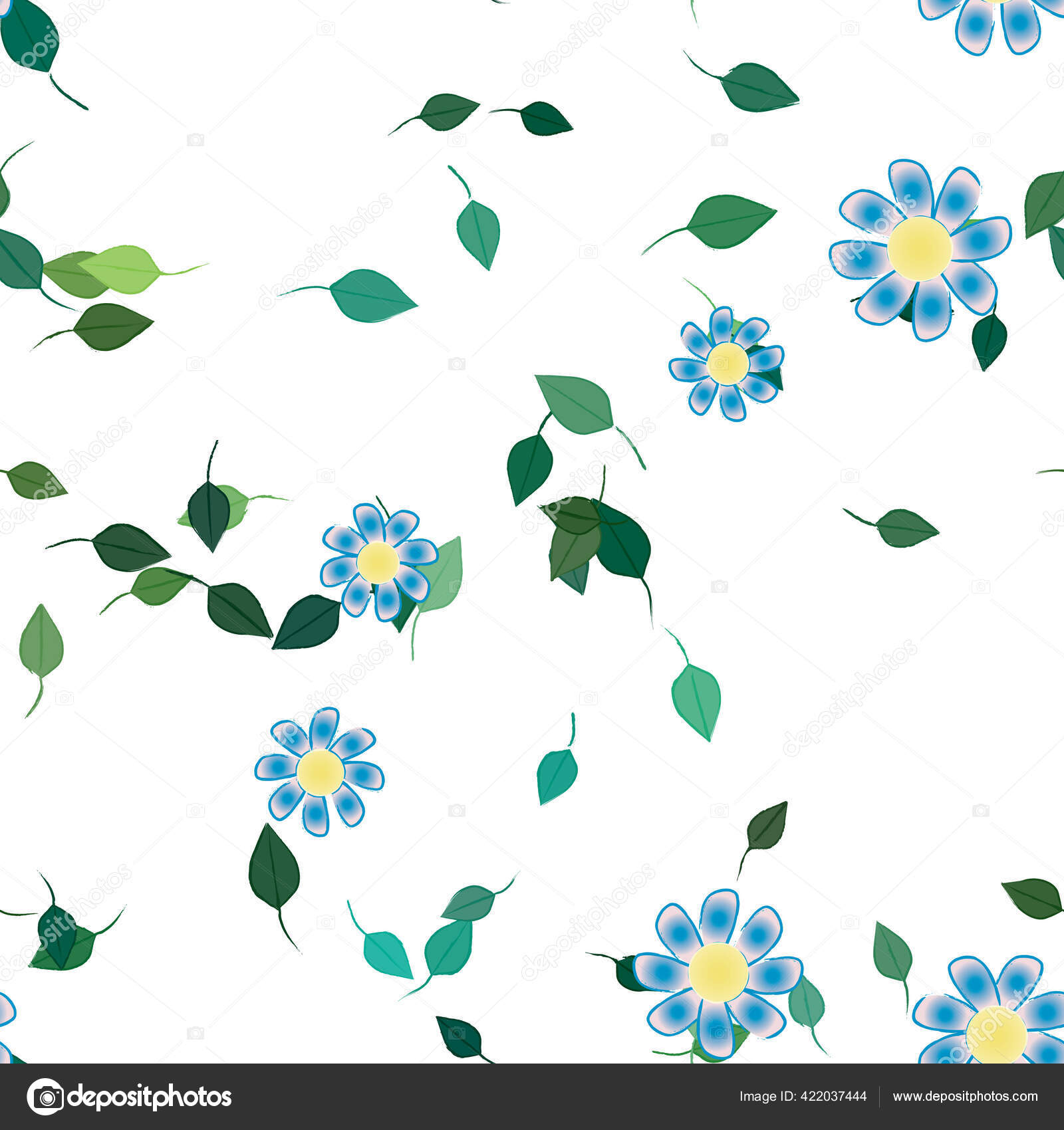 Flowers Bloom Wallpaper Vector Illustration Beautiful Botanical ...