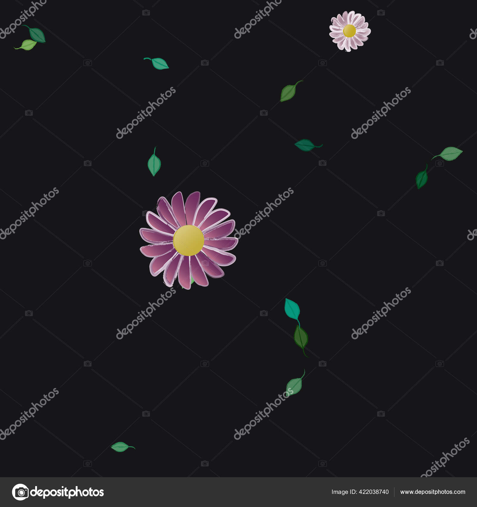 Seamless Flowers Bloom Wallpaper Vector Illustration Beautiful ...