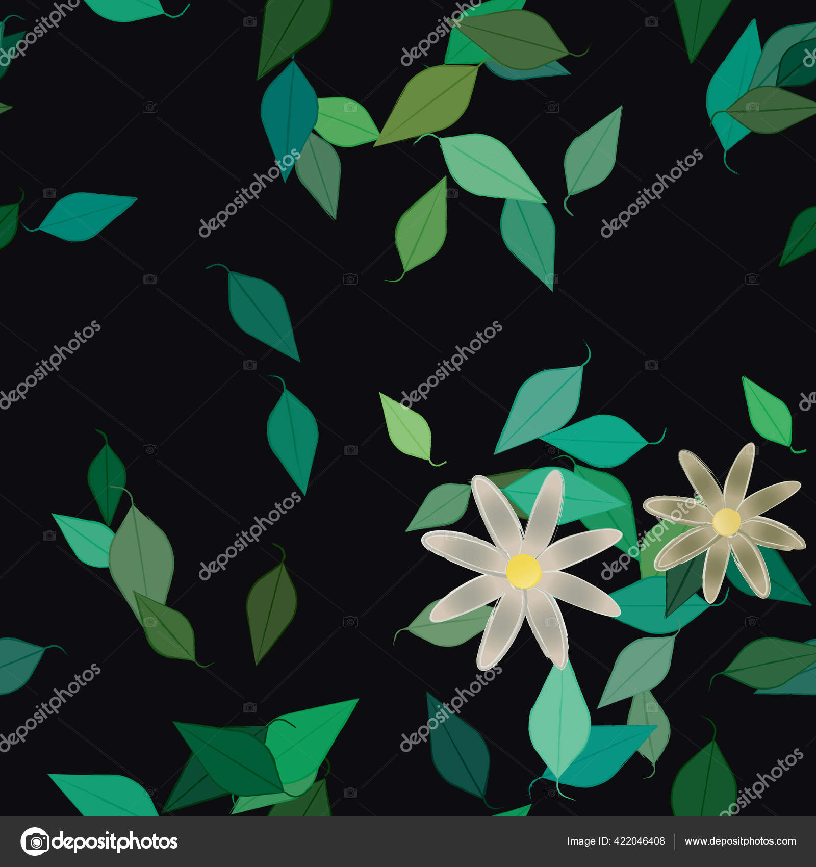 Blossom Foliage Flowers Bloom Wallpaper Vector Illustration Stock ...