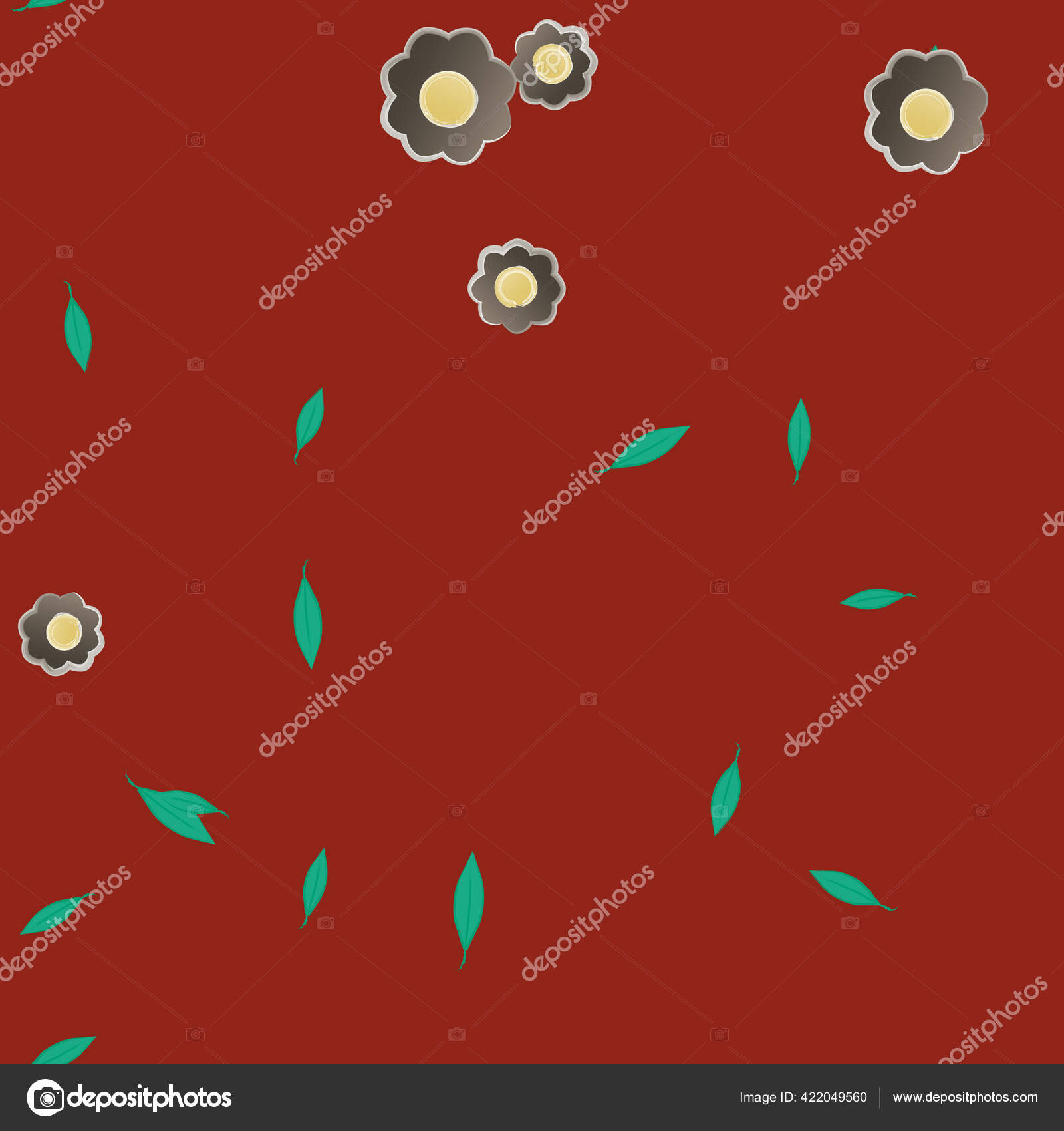 Flowers Bloom Wallpaper Vector Illustration Beautiful Botanical ...
