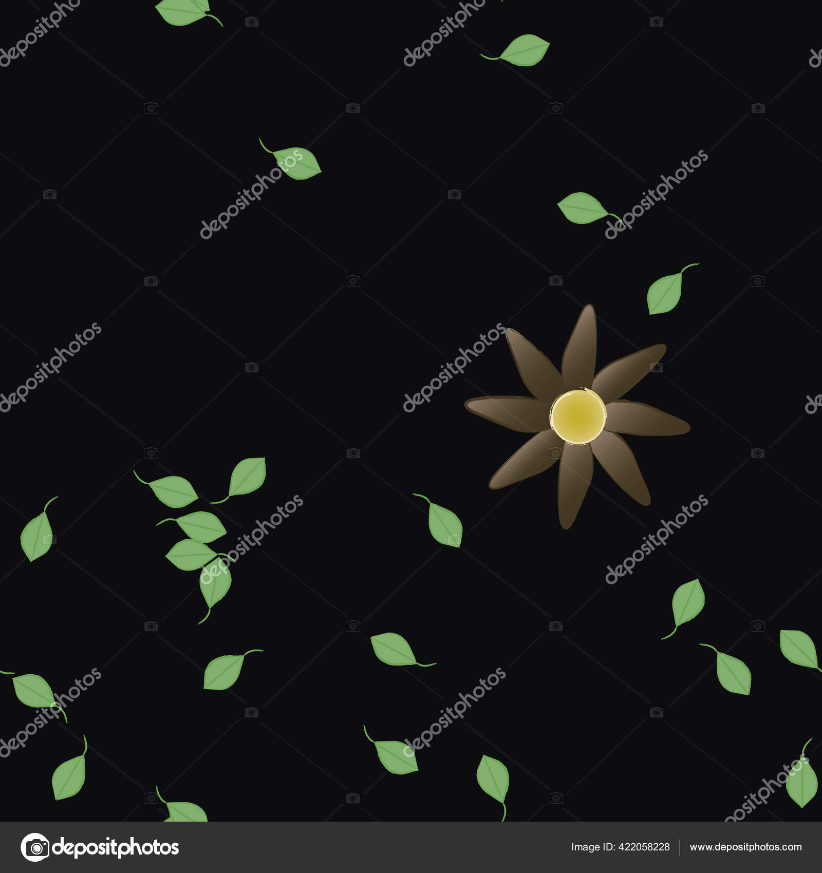 Flowers Bloom Wallpaper Vector Illustration Beautiful Botanical ...