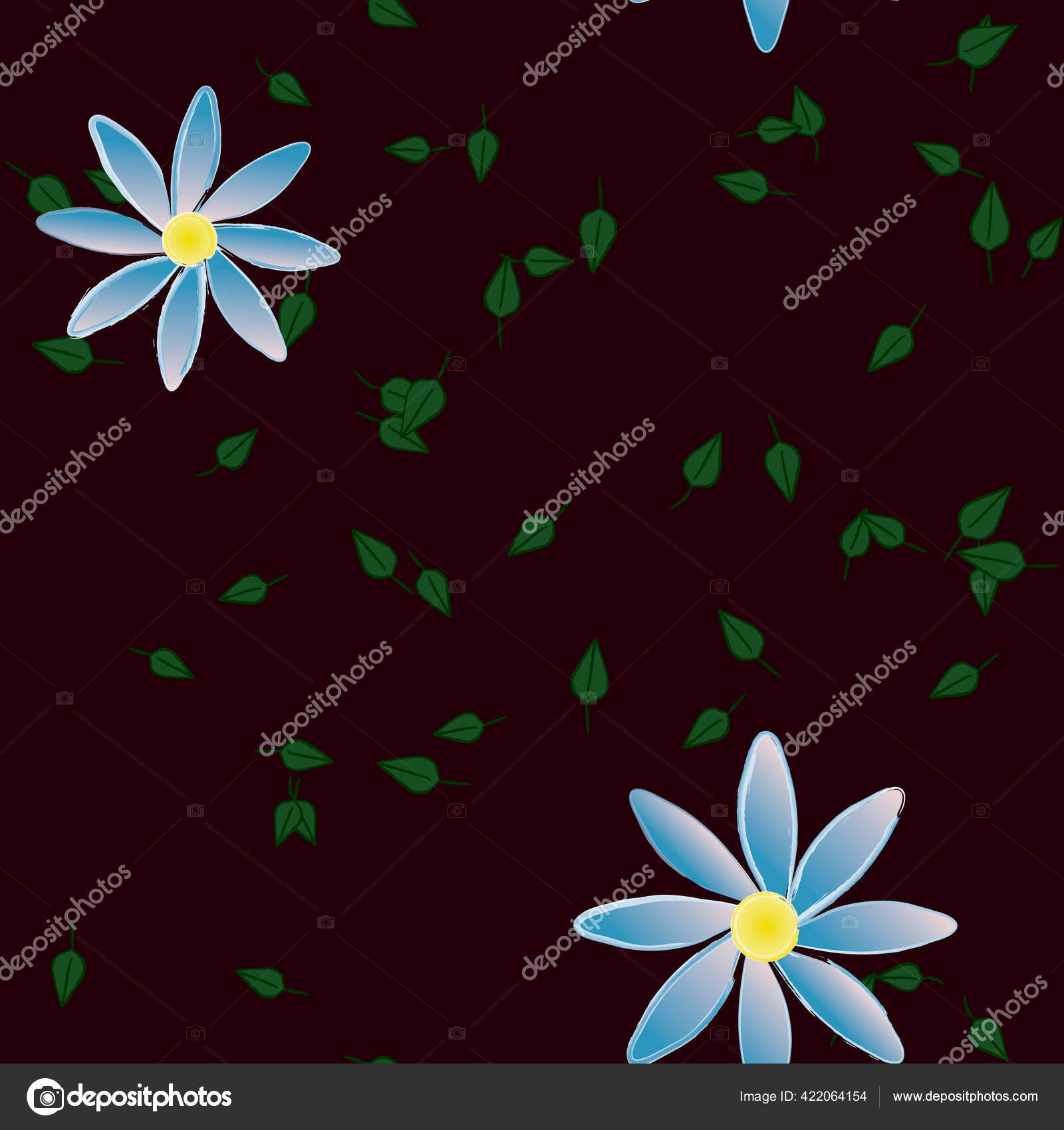 Flowers Bloom Wallpaper Vector Illustration Beautiful Botanical ...