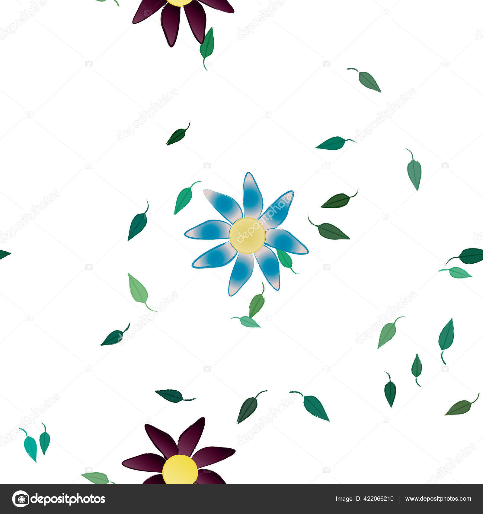 Blossom Foliage Flowers Bloom Wallpaper Vector Illustration Stock ...