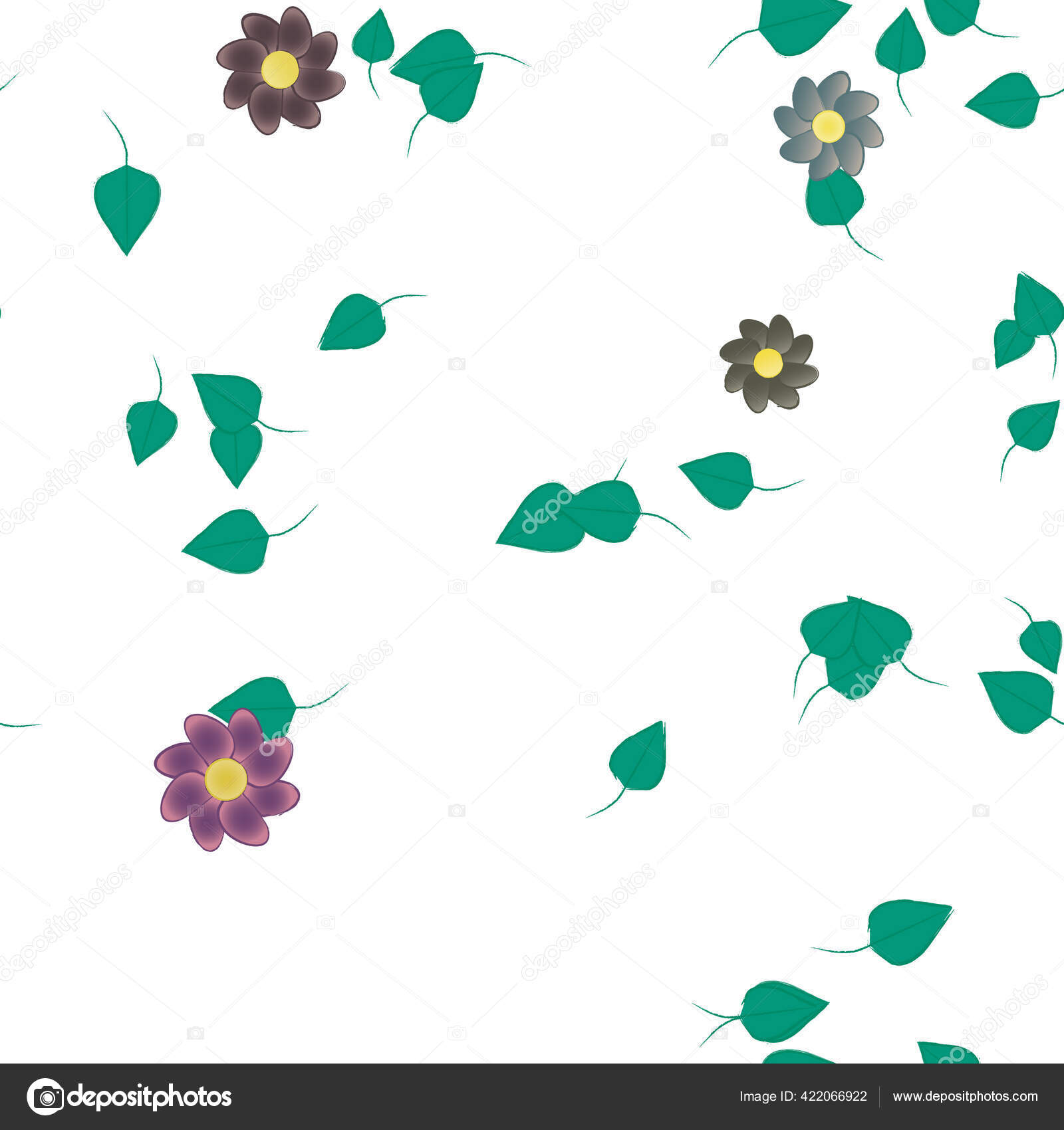 Flowers Bloom Wallpaper Vector Illustration Beautiful Botanical ...