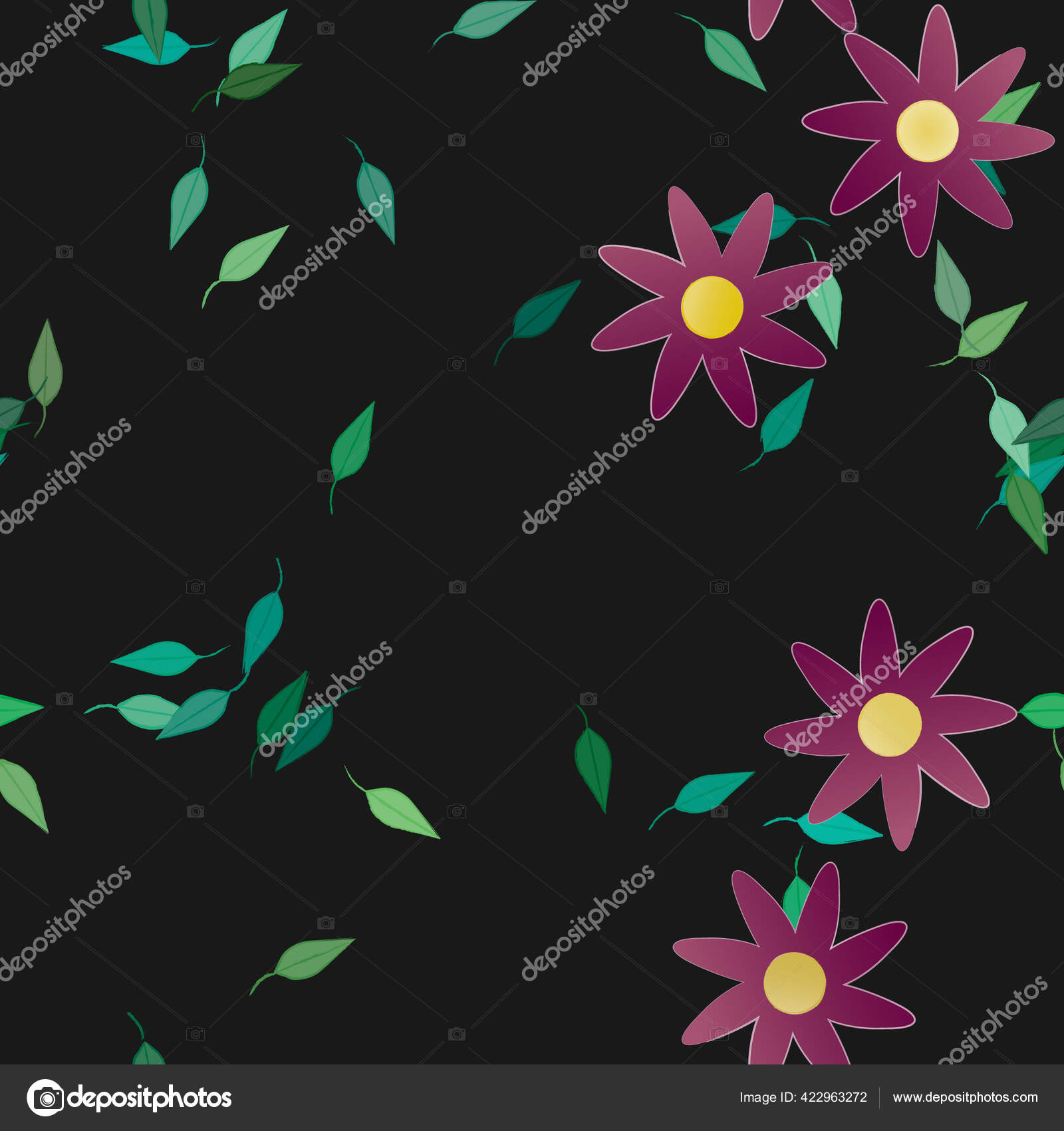 Flowers Bloom Wallpaper Vector Illustration Stock Vector by ...