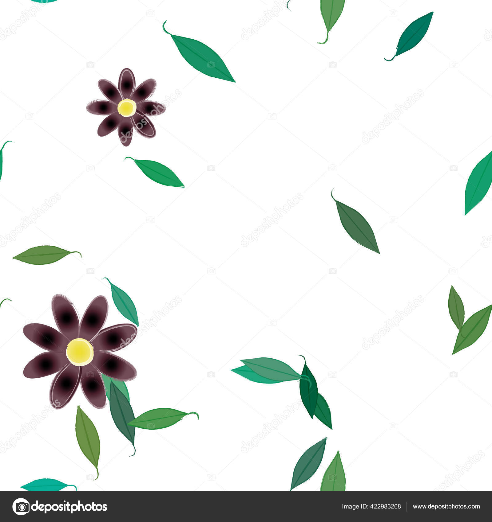 Flowers Bloom Wallpaper Blossom Foliage Vector Illustration Stock ...