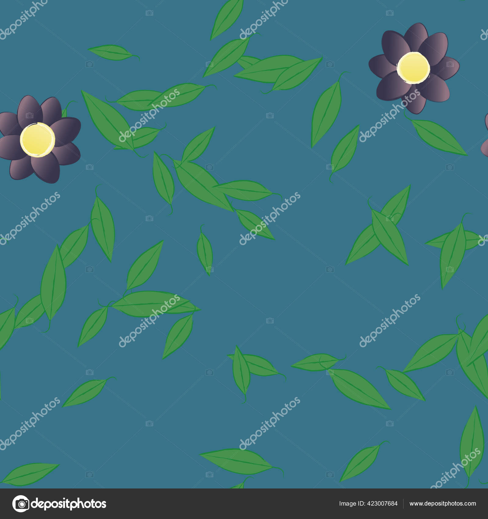 Blossom Foliage Flowers Bloom Wallpaper Vector Illustration Stock ...