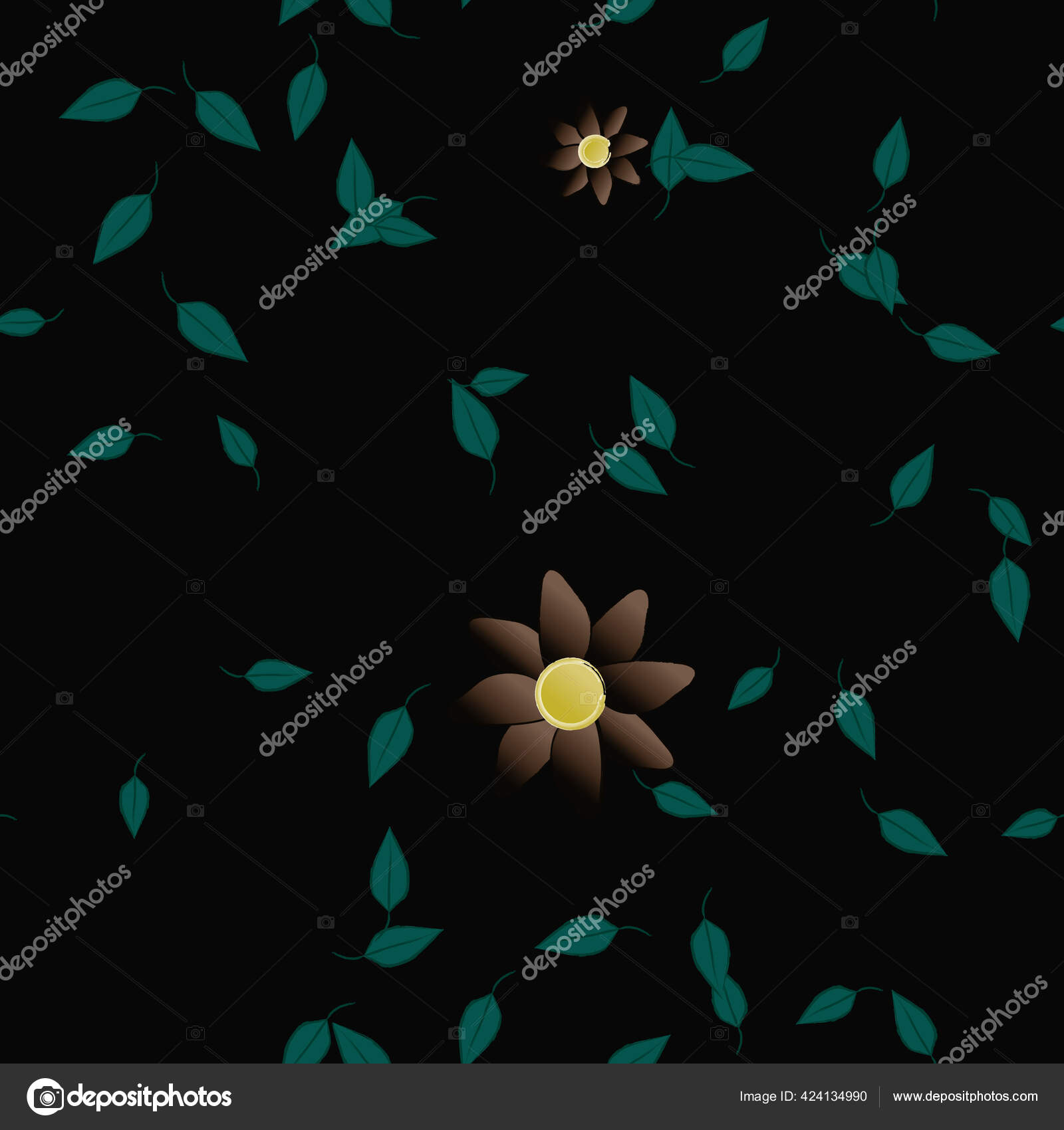 Blossom Foliage Flowers Bloom Wallpaper Vector Illustration Stock ...