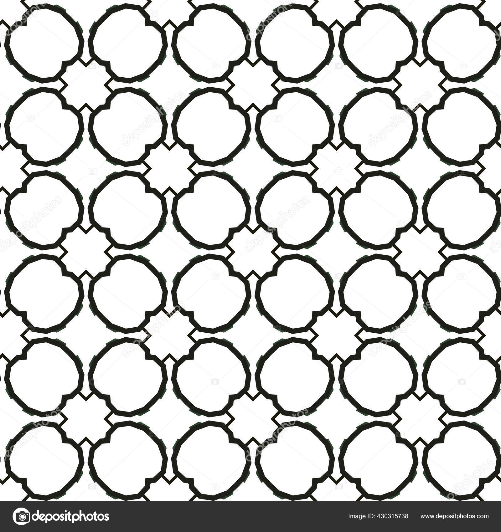 Vector Seamless Pattern Black White Geometric Shapes Stock Vector by ...