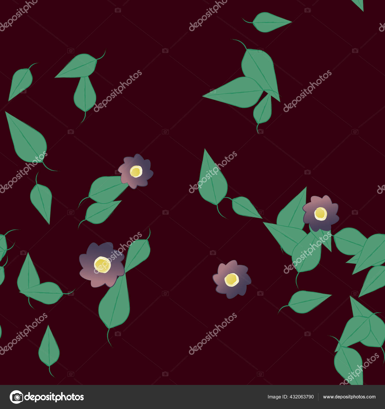 Flowers Seamless Pattern Vector Illustration Stock Vector by ...