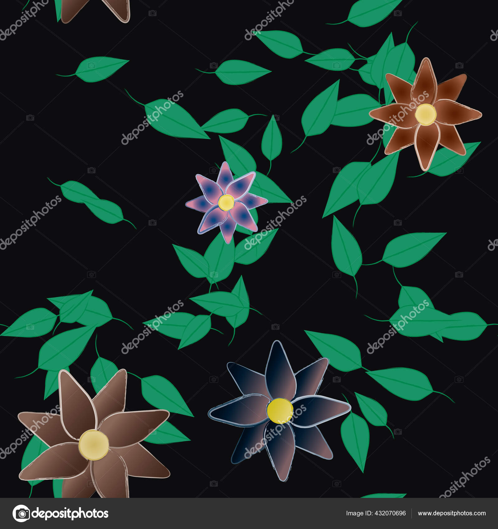 Flowers Seamless Pattern Vector Illustration Stock Vector by ...