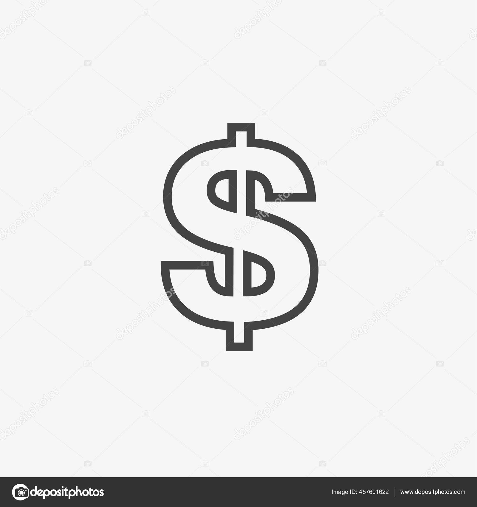 Dollar Symbol White Background Stock Vector by ©GeometricPatterns 457601622