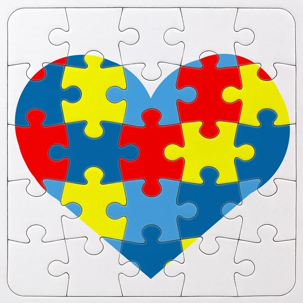 Autism Awareness symbol: puzzle with heart — Stock Photo © vetre #57709003