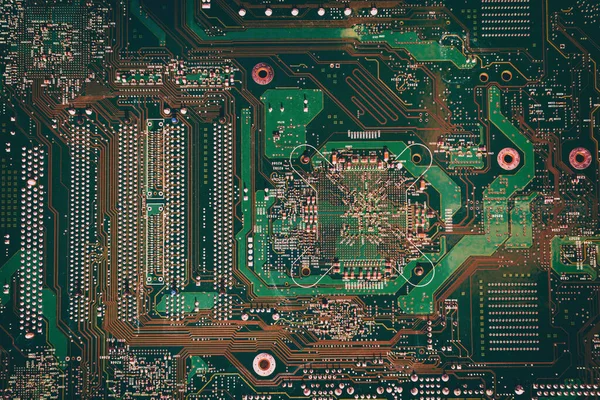 Electronic green computer chip texture - Stock Image - Everypixel