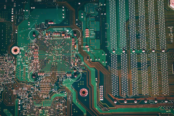 Electronic green computer chip texture - Stock Image - Everypixel