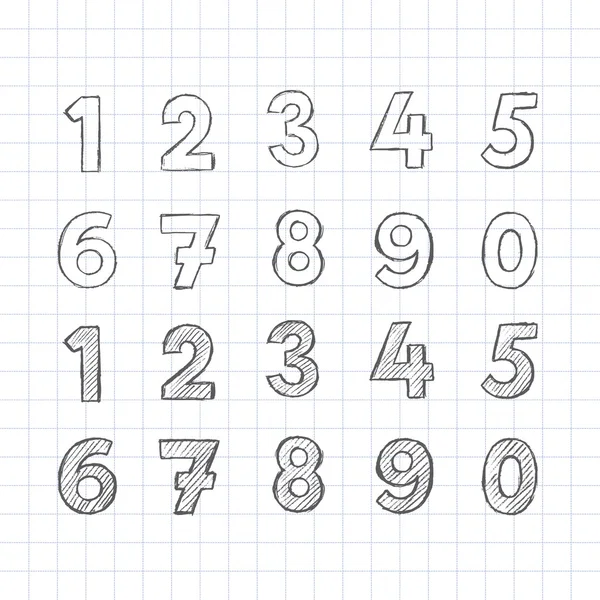 Hand drawn numbers — Stock Vector © barkarola #121931116