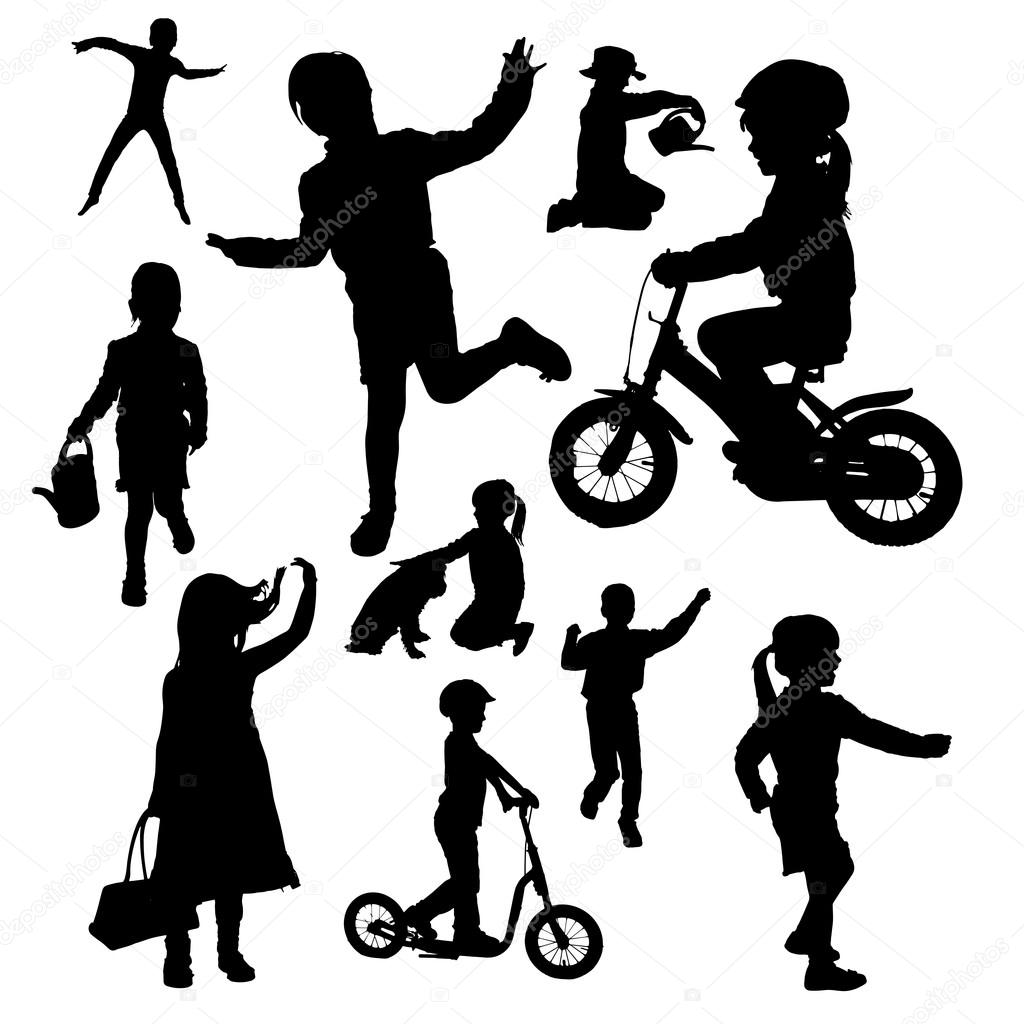 Vector silhouettes of children. Stock Vector Image by ©MAJIVECKA #55196681