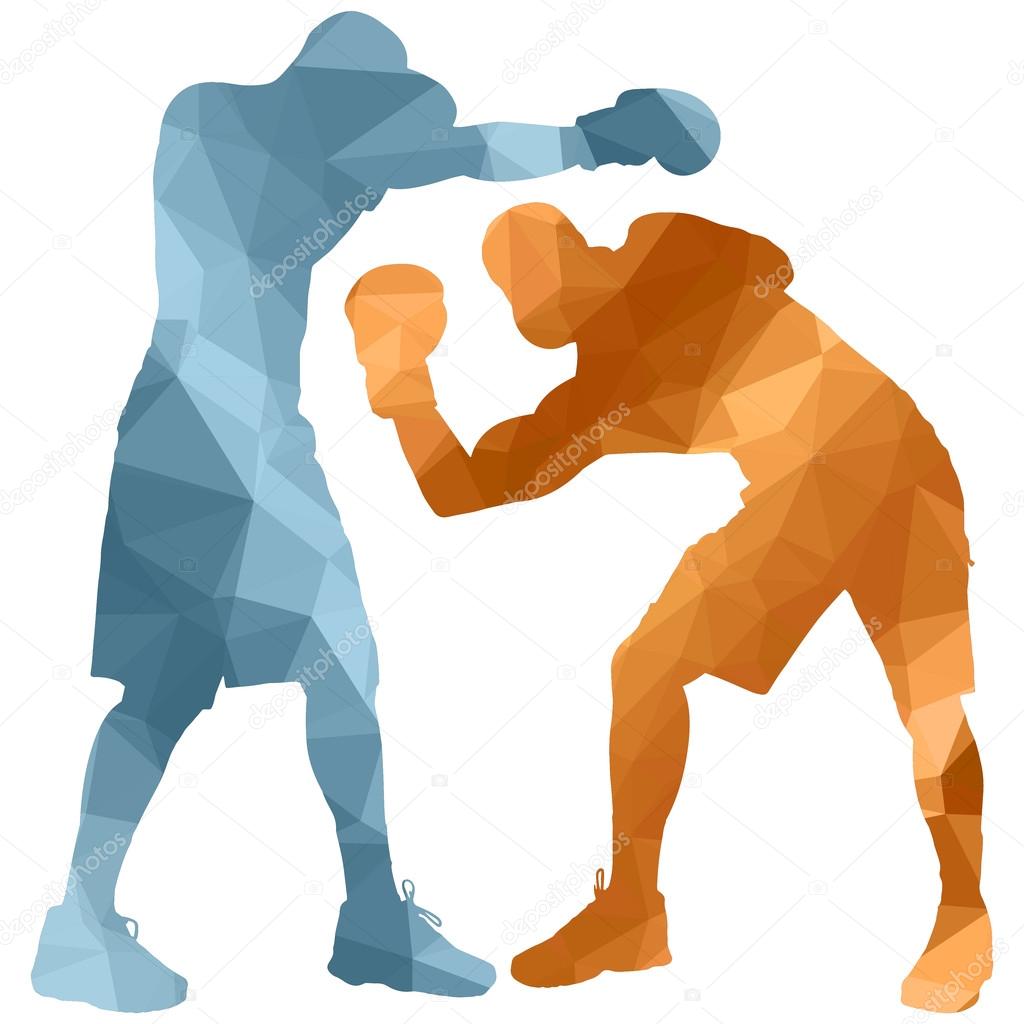 Low poly boxing men Stock Vector by ©MAJIVECKA 77778942