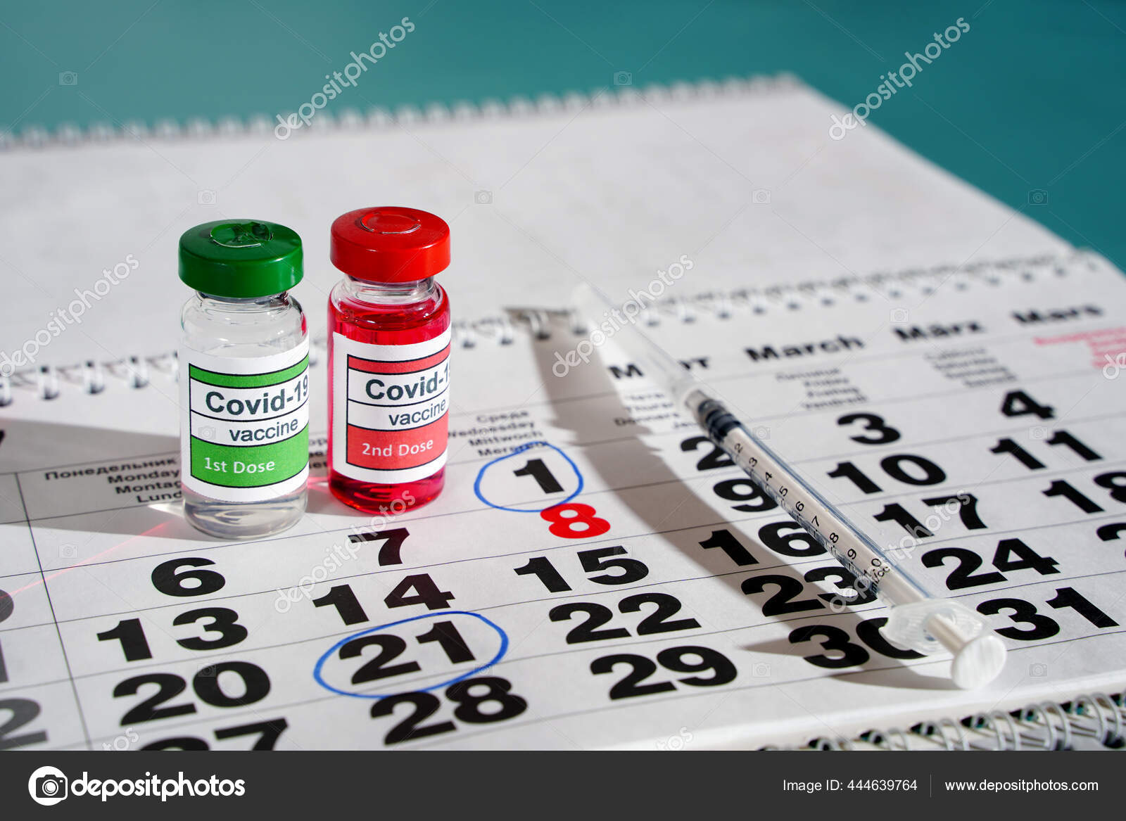 Vaccination calendar in two stages. Stock Photo by ©beregina84@mail.ru ...