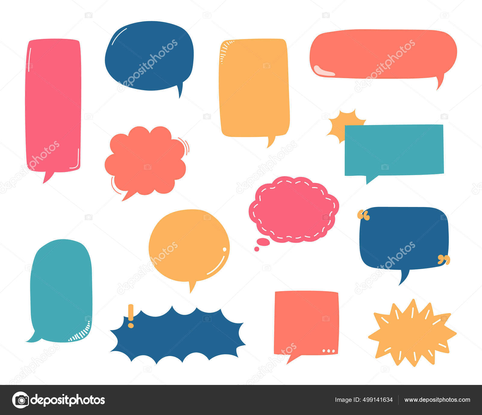 Sammlung Von Hand Zeichnungsrahmen Grenze Leere Sprechblase Ballon ...