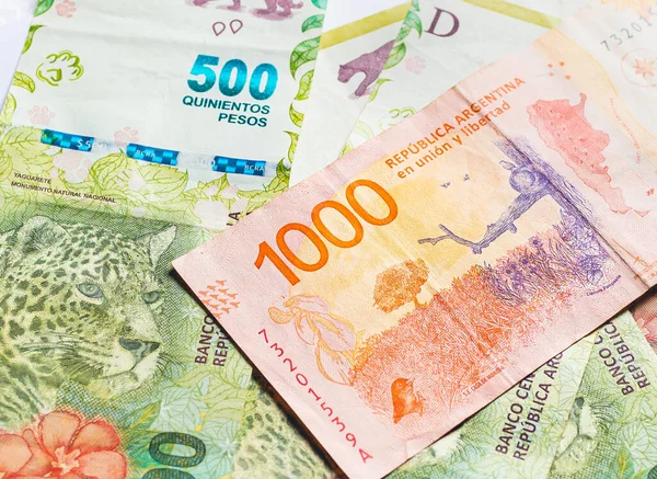 Peso banknotes of the money of the argetine currency, the Argentine ...