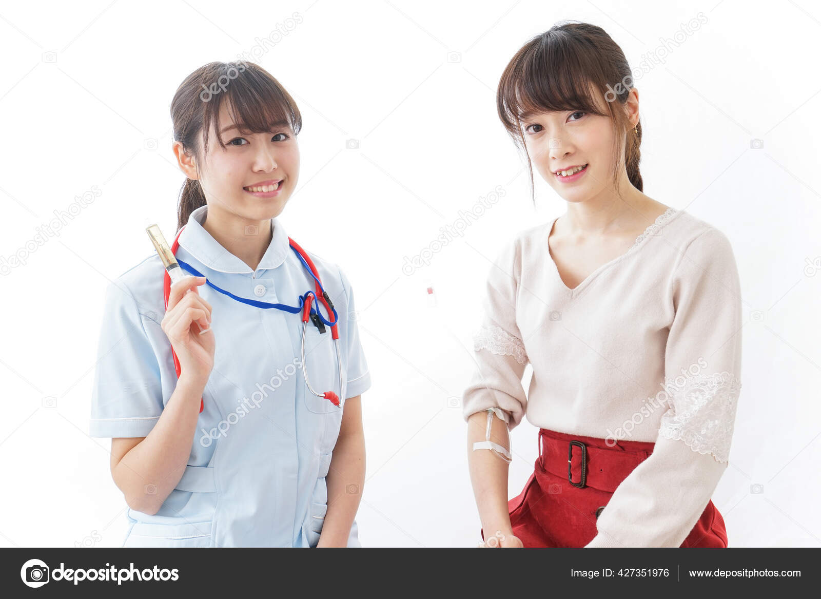Preventive Inoculation Image Young Nurse Her Patient — Stock Photo ...