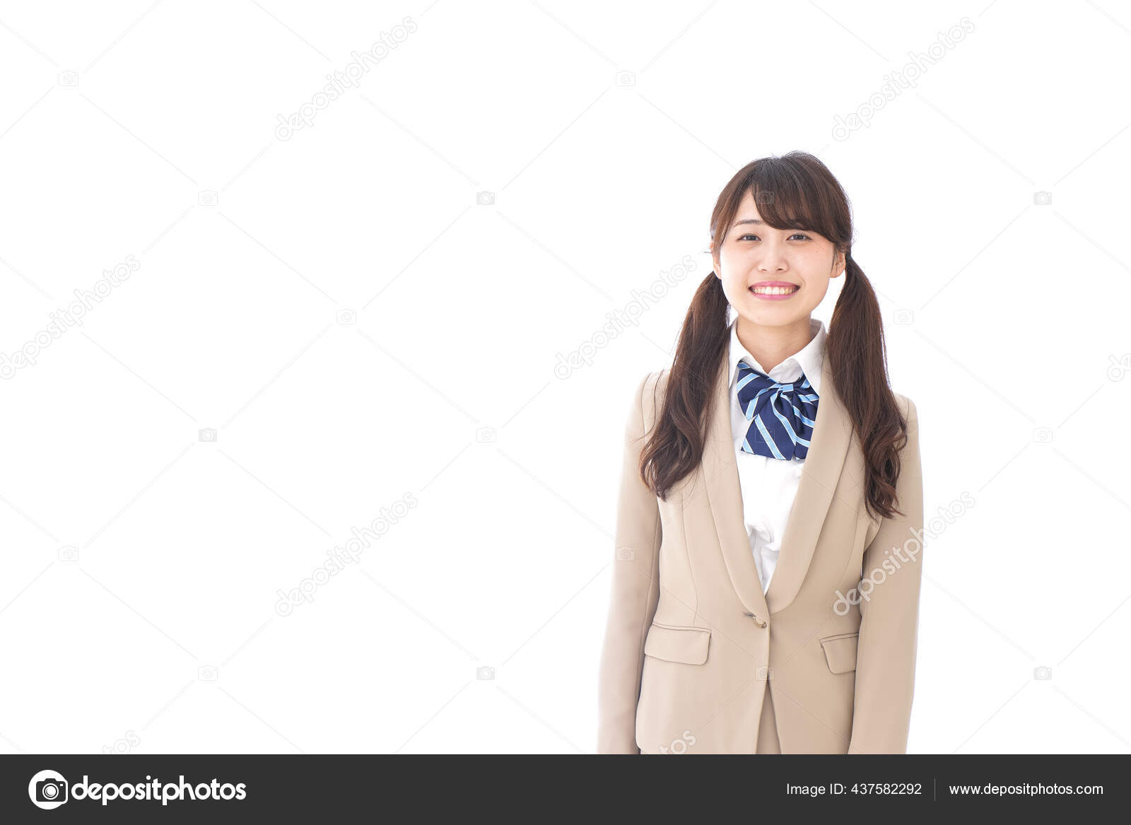 High School Student Smiling Isolated White Background — Stock Photo ...