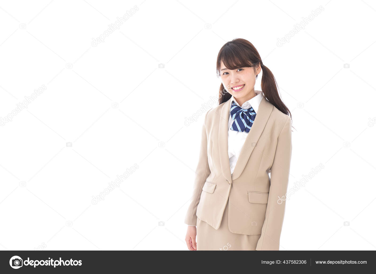 High School Student Smiling Isolated White Background — Stock Photo ...