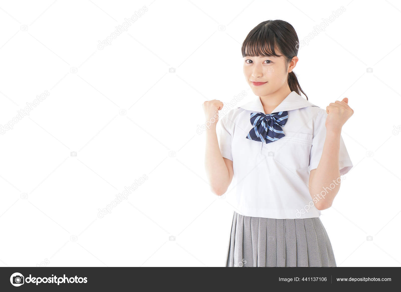 Young Student Smile Showing Guts Pose — Stock Photo © maroke #441137106